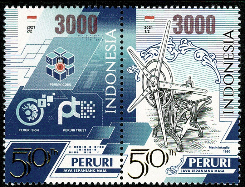 3602-03 50 Jaar Peruri Security Printers - Indonesie 2021– Hollands Glorie